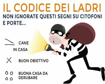 Segnali dei ladri: simboli zingari su porte, citofoni e muri